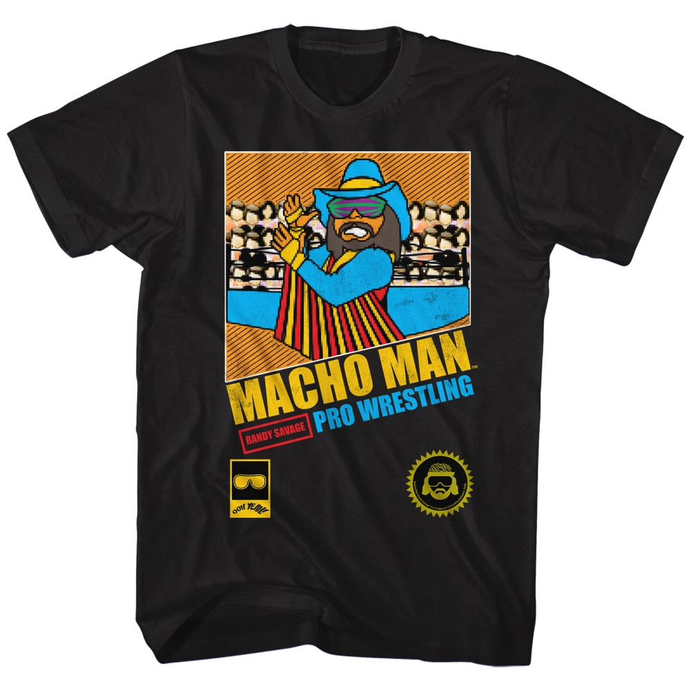 Macho Man Pro Wrestling Black Adult T-Shirt