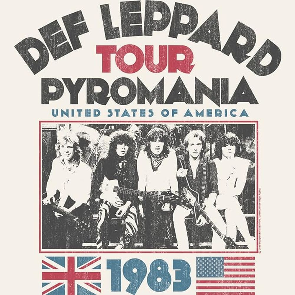 Def Leppard Pyromania Tour Natural Adult T-Shirt