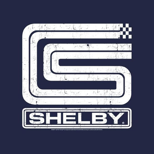 Carroll Shelby Motors Shelby CS Logo Navy Heather Adult T-Shirt