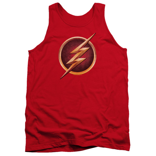 The Flash Chest Logo Adult Tank Top T-Shirt Red