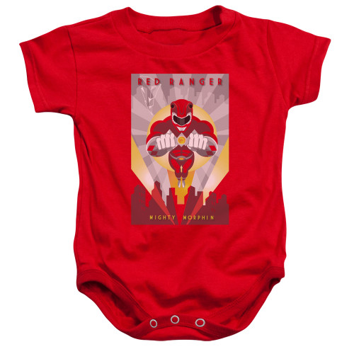 Power Rangers Red Deco Baby Onesie T-Shirt Red