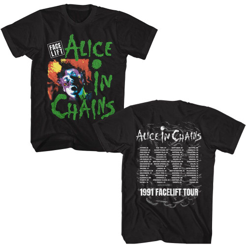 Alice In Chains Facelift Tour 91 Black Adult T-Shirt