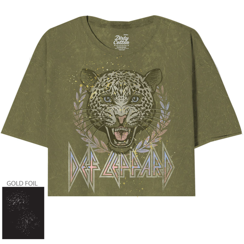 Def Leppard Leppard Hood Oversize Women's Crop T-Shirt