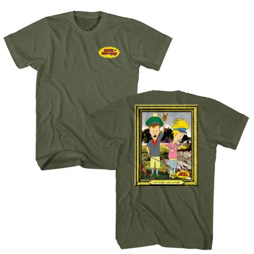 Beavis and Butt-Head Rich And Stuff Military Green T-Shirt
