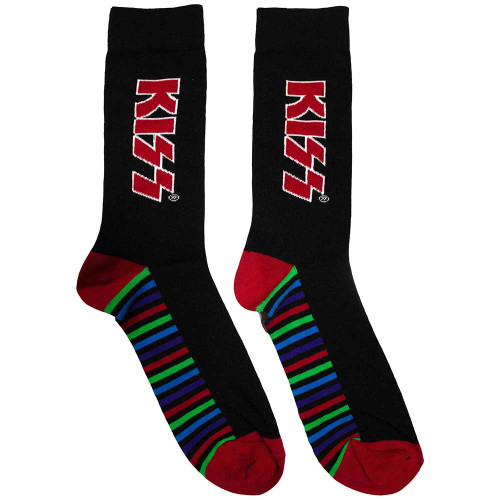 Kiss Unisex Ankle Socks Red Logo & Stripes