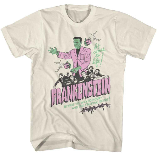 Universal Monsters Frankenstein It Comes To Life Natural T-Shirt