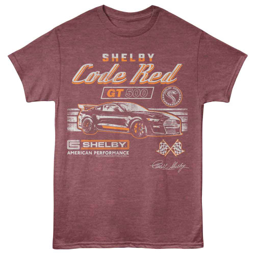 Carroll Shelby Code Red Vintage Maroon Heather T-Shirt