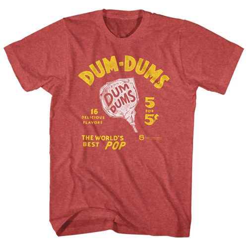 Dum Dums World's Best Pop Red Heather Adult T-Shirt