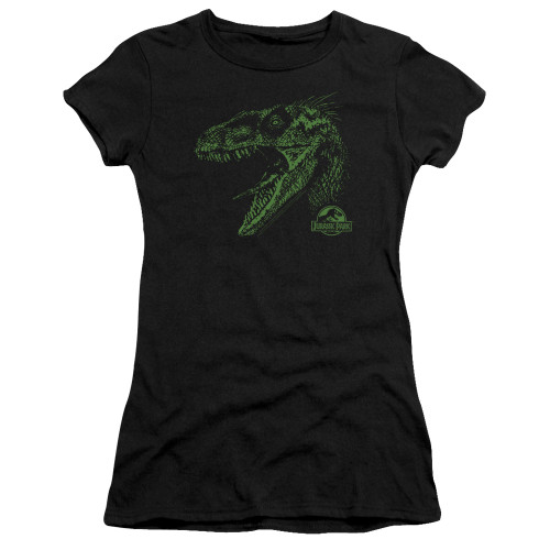 Jurassic Park Raptor Mount Junior Women's Sheer T-Shirt Black