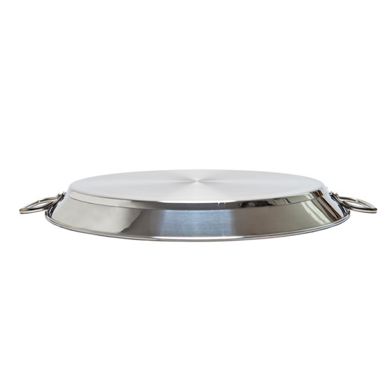 14" Stainless Flat Bottom Paella Pan for Induction (36 cm) La Paella