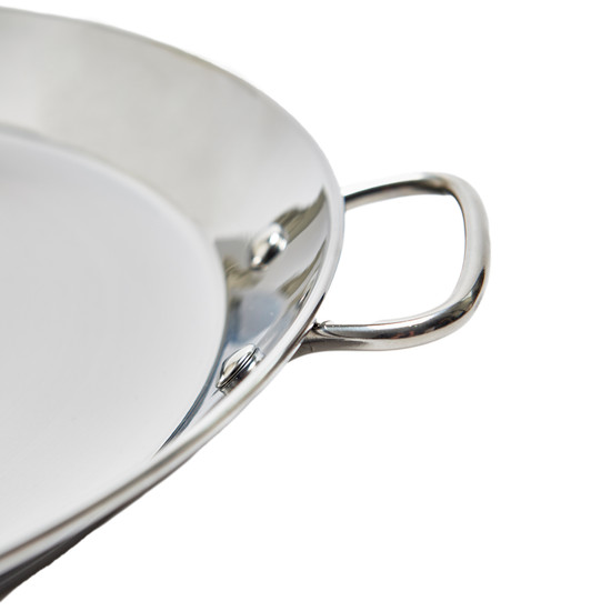 14" Stainless Flat Bottom Paella Pan for Induction (36 cm) La Paella
