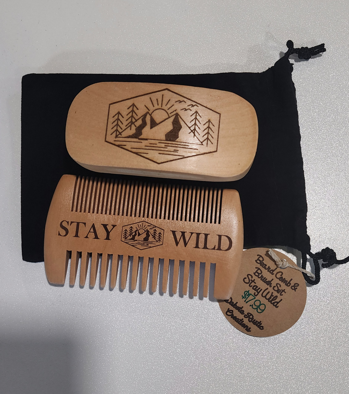 Stay Wild Beard Comb & Brush Set - Dakota Rustic Creations