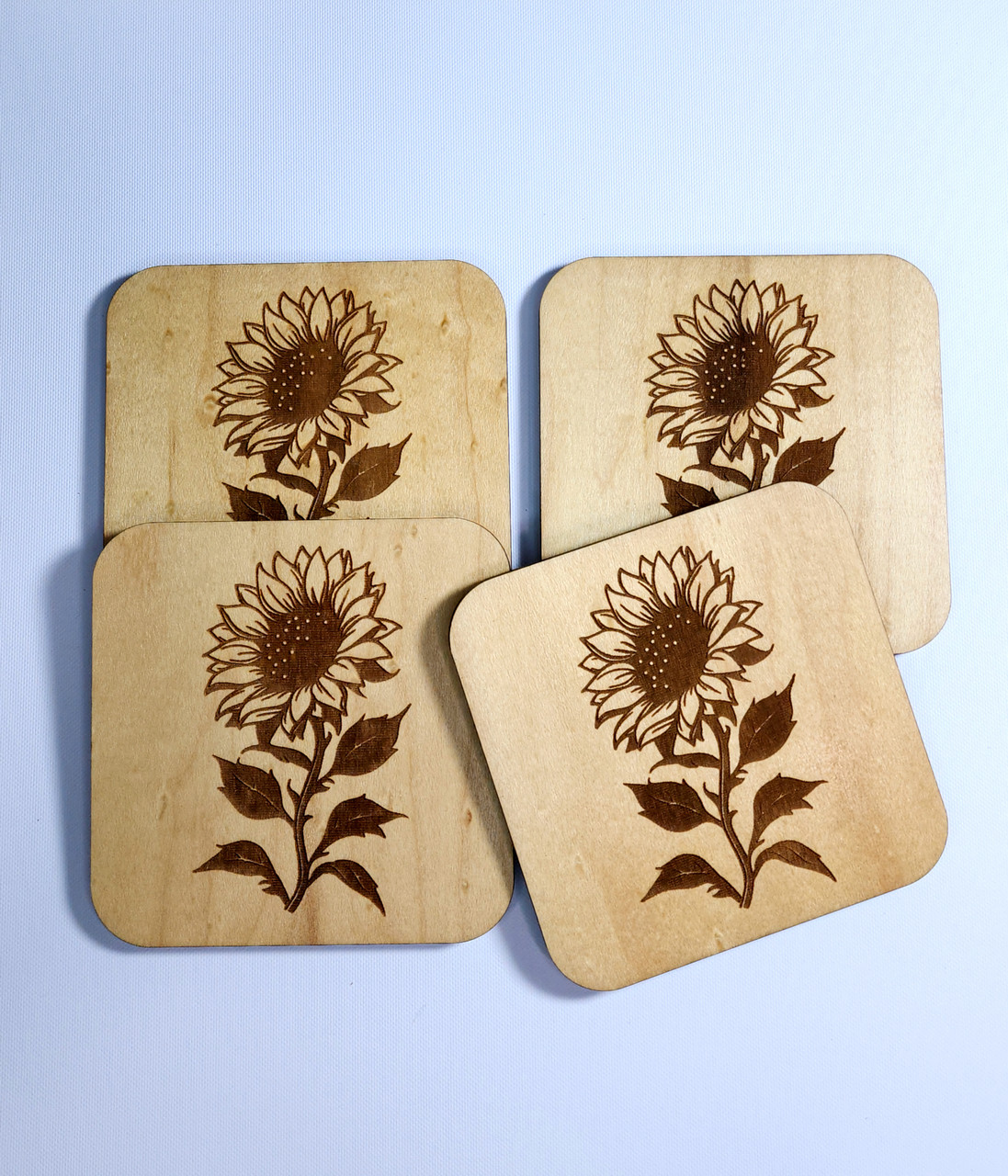 Sunflower Wood Coasters - Dakota Rustic Creations