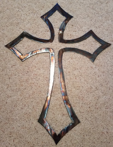 Pointed Cross Metal Sign - Dakota Rustic Creations