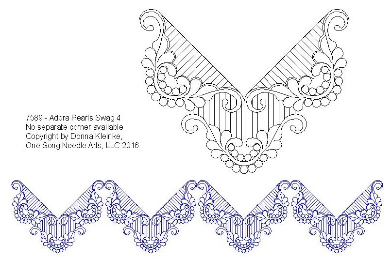 Adora Pearls Swag Border 4 - #7589 - VP38 - One Song Needle Arts
