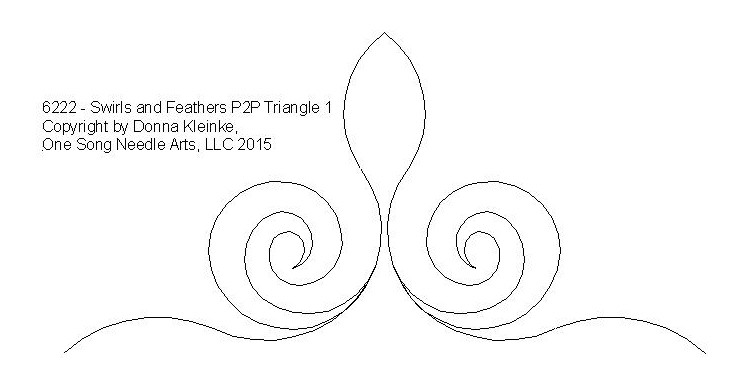 Swirls and Feathers P2P Triangle 1 - #6222 - One Song Needle Arts