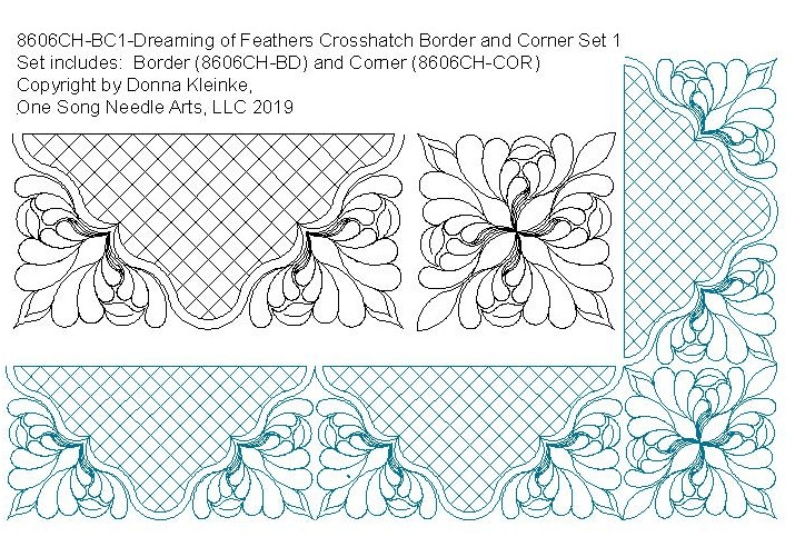 Dreaming of Feathers Crosshatch 1 Border and Corner Set 1 - #8606CH-BC ...