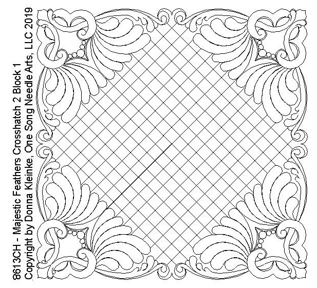 Majestic Feathers Crosshatch 2 Block 1 - #8613CH - One Song Needle Arts