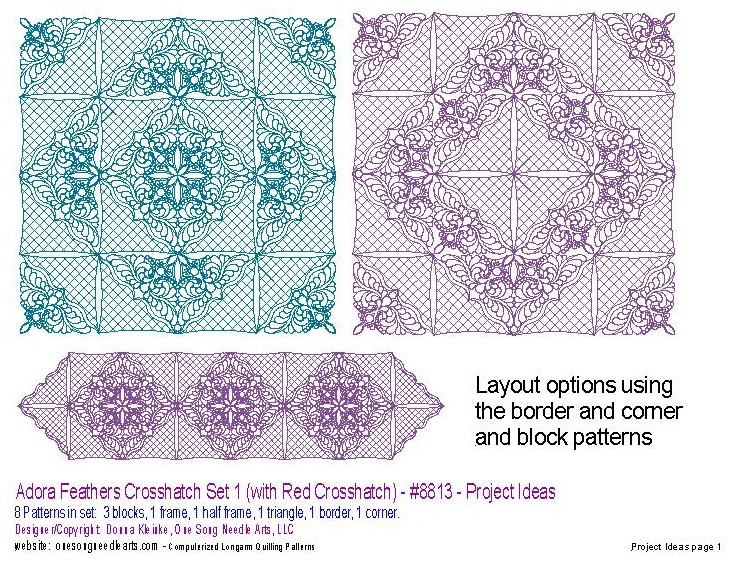 Adora Feathers Red Crosshatch Set 1 - #8813/Set1 - One Song Needle Arts