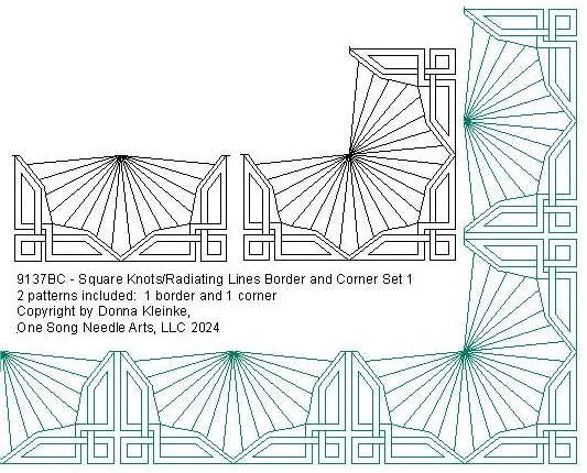Square Knots/Radiating Lines Border and Corner Set 1 - #9137BC (In Pkg ...