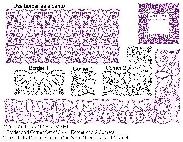 VICTORIAN CHARM SET #1 - #9106 - 27 Patterns - One Song Needle Arts