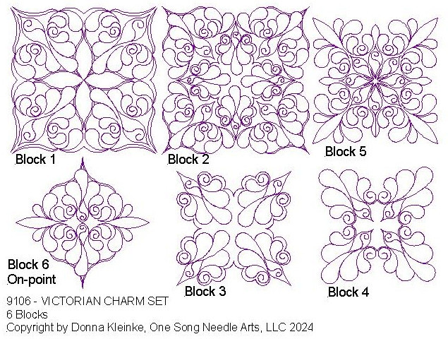 VICTORIAN CHARM SET #1 - #9106 - 27 Patterns - One Song Needle Arts