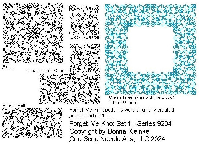 FORGET-ME-KNOT SET 1 (#9204 series) -26 PATTERNS - One Song Needle Arts