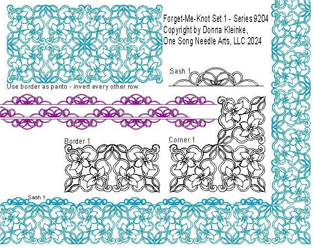 FORGET-ME-KNOT SET 1 (#9204 series) -26 PATTERNS - One Song Needle Arts
