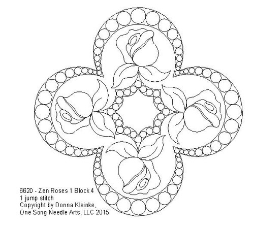 Zen Roses 1 Block 4 - #6620 - One Song Needle Arts