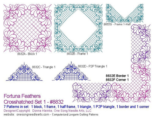 Fortuna Feathers Crosshatch Set 1 - #8832/Set1 - One Song Needle Arts