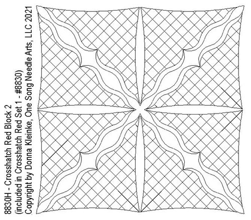Crosshatch Red Block 2 - #8830H (in Crosshatch Red Set 1 - #8830) - One ...