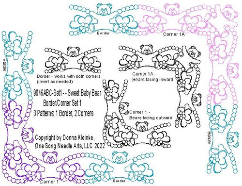 Sweet Baby Bear Border and Corner Set 1 - #9046ABC/Set1 (in Pkg #2 ...