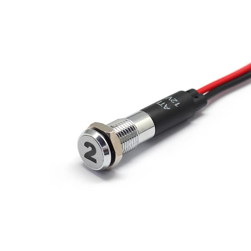 Alpinetech PL8MS 8mm 5/16" 12V LED Metal Indicator Dash Instrument ...