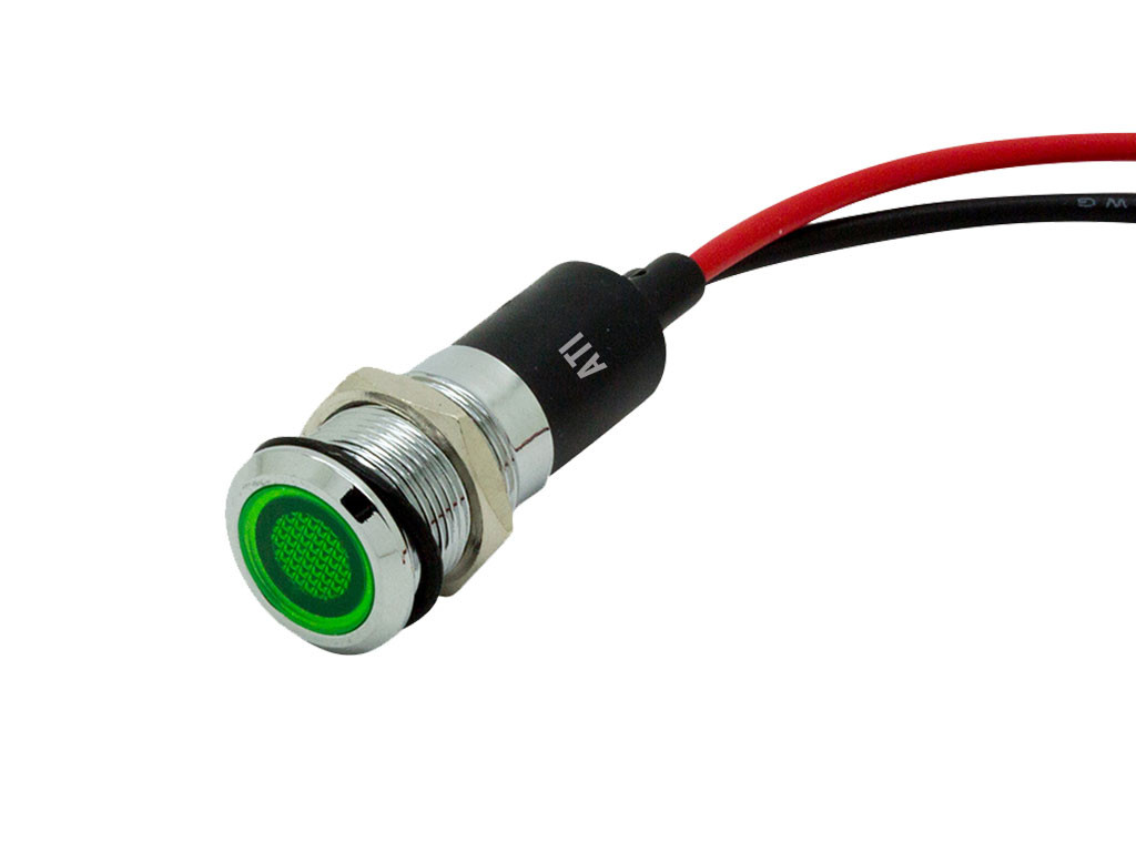 Alpinetech PL12M 12mm 12V 24V 48V 120V AC/DC LED Metal Indicator Pilot ...