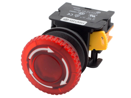 Auspicious B1MBL Illuminated LED Red 22mm 1NC Push Button Emergency Stop Switch with Control Box ...