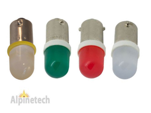 2 x Alpinetech 9mm BA9s 12V LED Bayonet Base Bulbs Lamps for Pilot ...