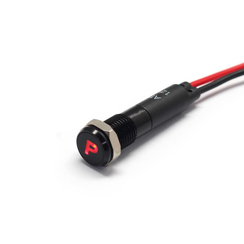 Alpinetech Black Bezel PLB8MS 8mm 5/16" 12V LED Metal Indicator Dash ...