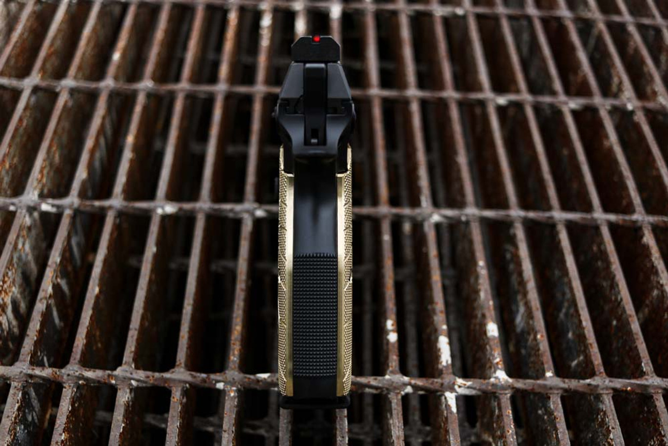 CZ Shadow 2 Thin GridLOK Aggressive Brass Grips
