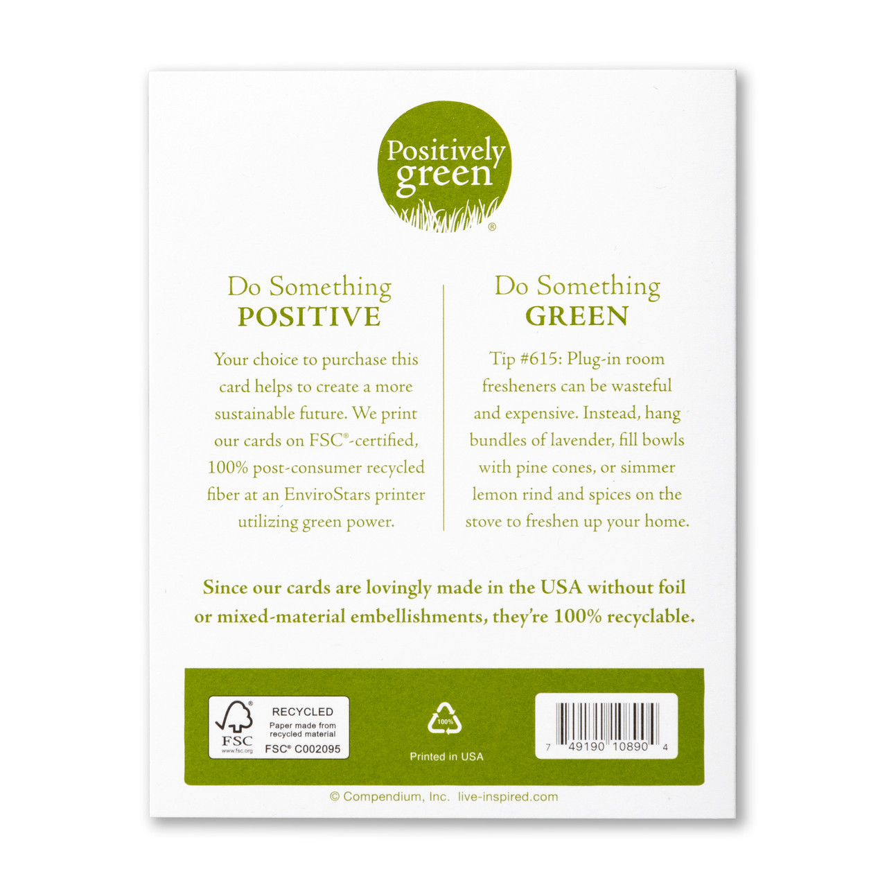 Positively Green Greeting Cards – Thank You Card | Card Front: “…thank ...