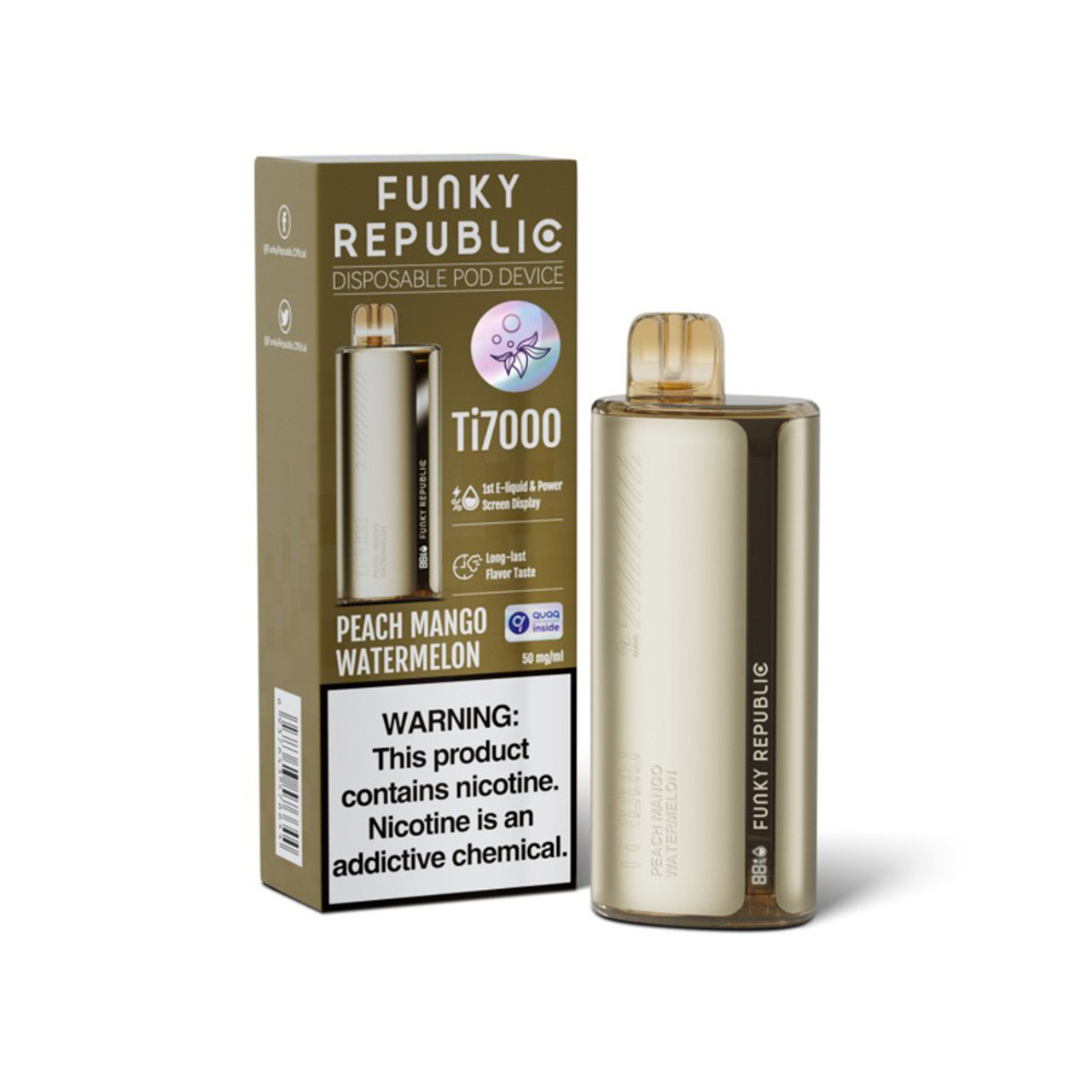 FUNKY REPUBLIC TI7000 BY ELFBAR 7000 PUFFS DISPOSABLES DISPLAY OF 5 FUNKY REPUBLIC TI7000 BY ELFBAR 7000 PUFFS DISPOSABLES DISPLAY OF 5