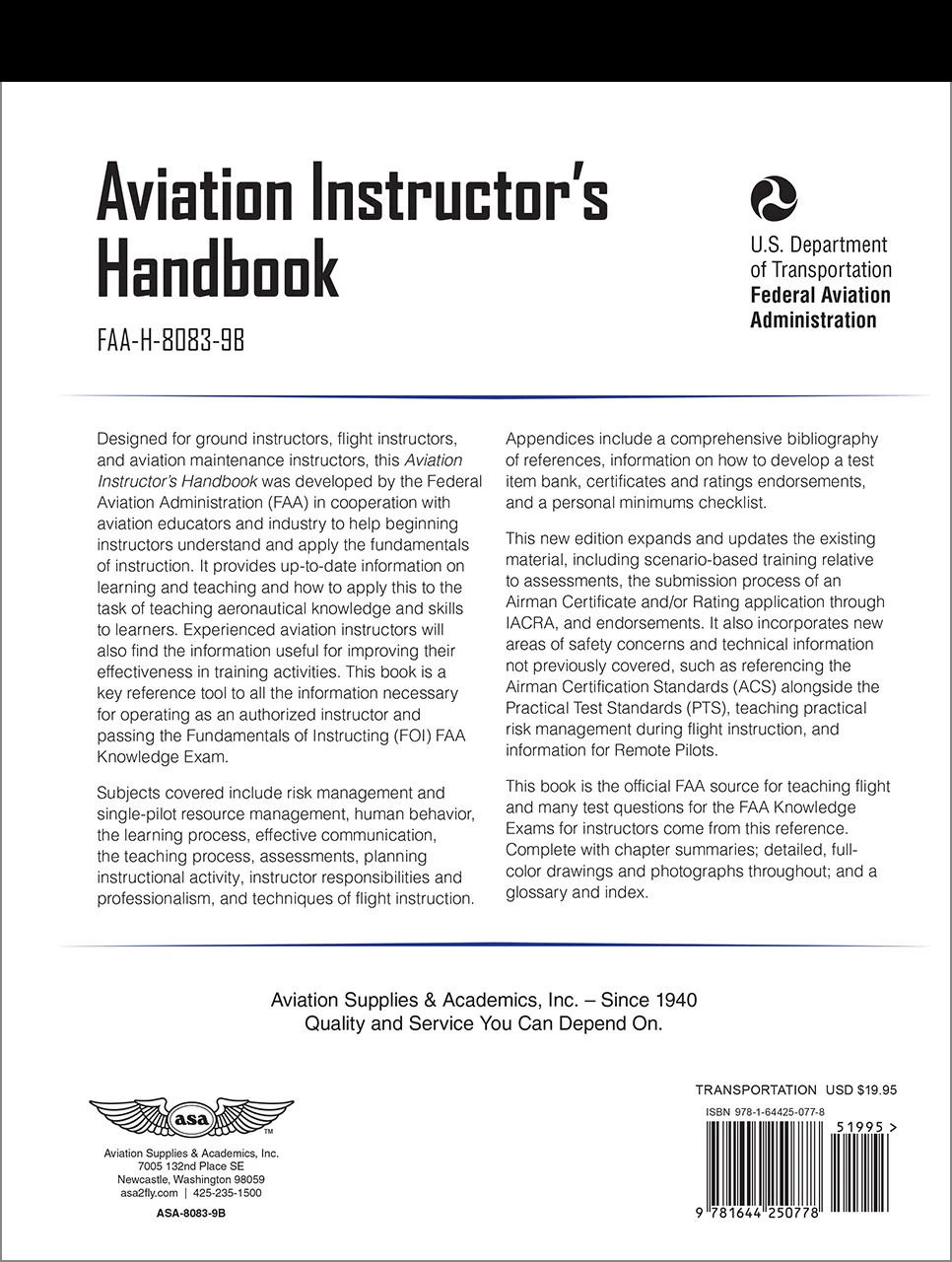 Aviation Instructor’s Handbook (Softcover)