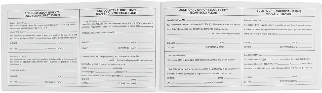 The Blue Softcover Student Pilot Logbook ASA