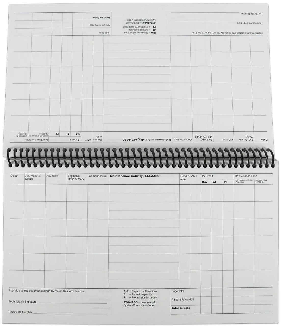 The Standard AMT Log | ASA Pilot Supplies