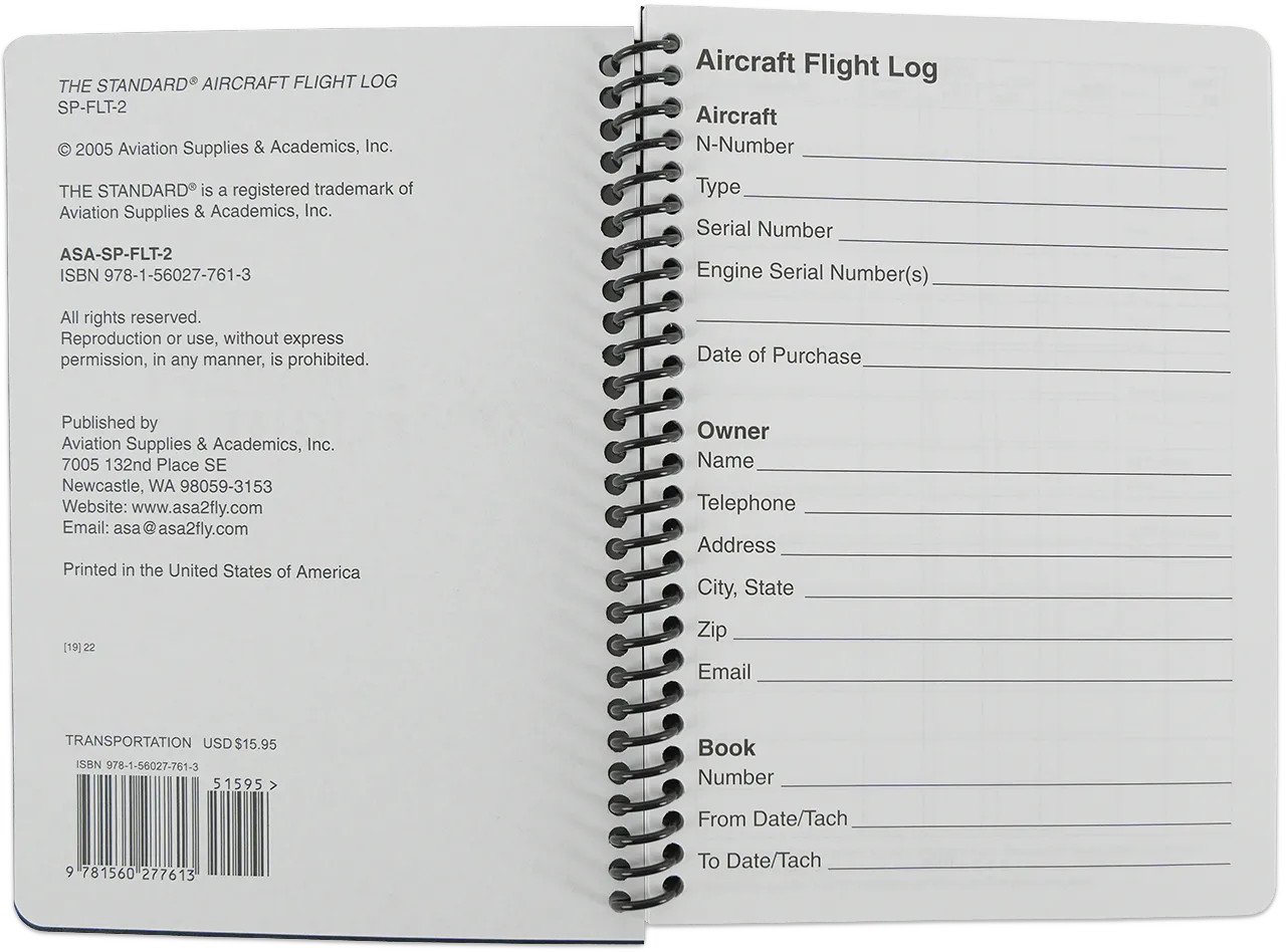 The Standard® Aircraft Flight Log | ASA