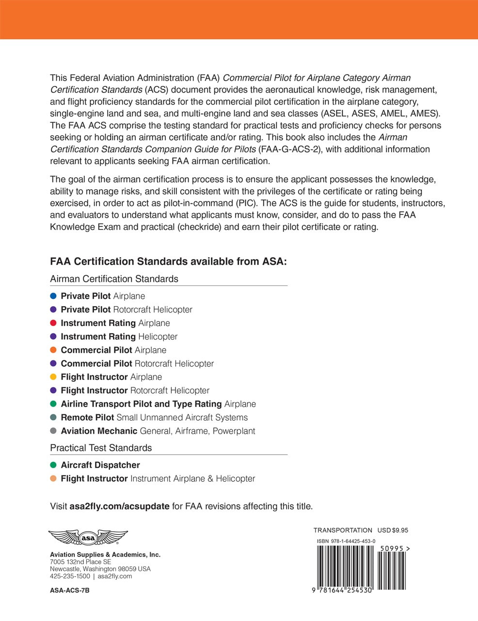 Commercial Pilot Airplane ACS-7B (Softcover)
