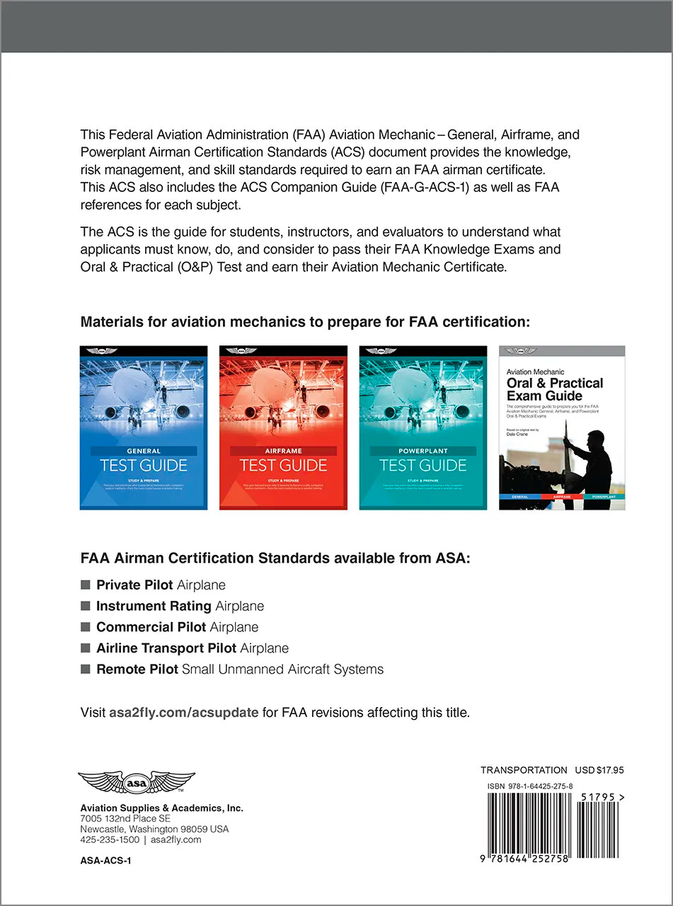 Aviation Mechanic, Aviation Maintenance Technician ACS
