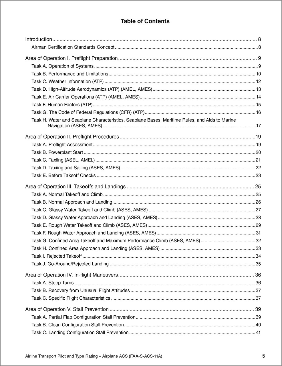 Airline Transport Pilot and Type Rating ACS-11A