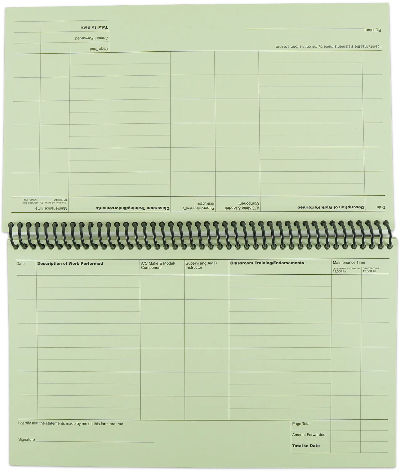 The Standard AMT Log | ASA Pilot Supplies