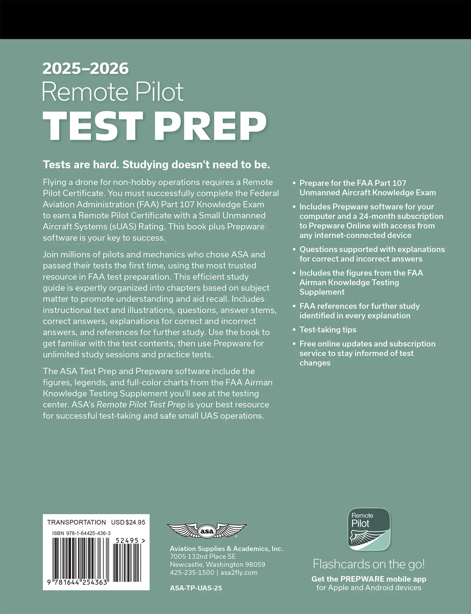 2025-26 Remote Pilot Test Prep eBook & Prepware Software