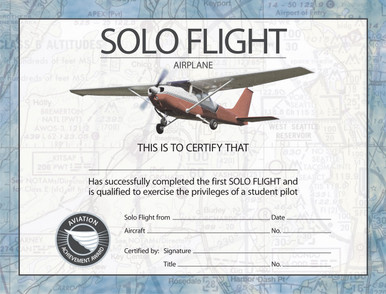 Solo Flight Airplane Certificate (PDF) | ASA